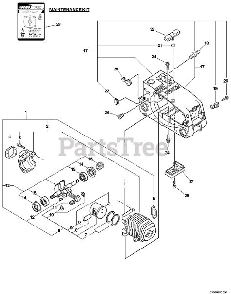 Echo Cs 3450 Echo Chainsaw Type 1e Engine Short Block Cylinder