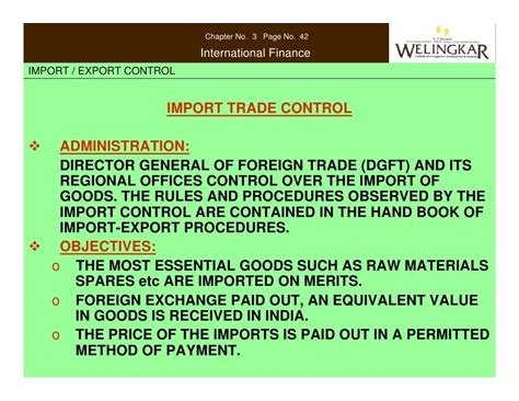Import And Export Control