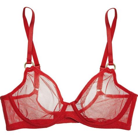 Seductive Red Stretch Mesh Underwired Bra