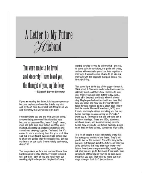 Free 6 Sample Love Letters To My Husband In Ms Word Pdf