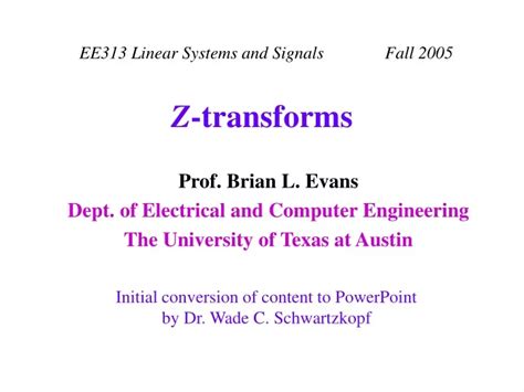 Ppt Z Transforms Powerpoint Presentation Free Download Id9465728