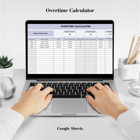 Overtime Calculator Google Sheets Payroll Spreadsheet To Calculate Overtime Employee Payroll