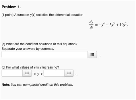 Solved Problem Point A Function Y T Satisfies The Chegg Com
