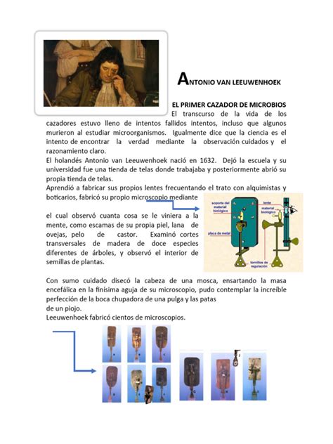 Antonio Van Leeuwenhoek Capitulo 1 Pdf Microscopio Microorganismo