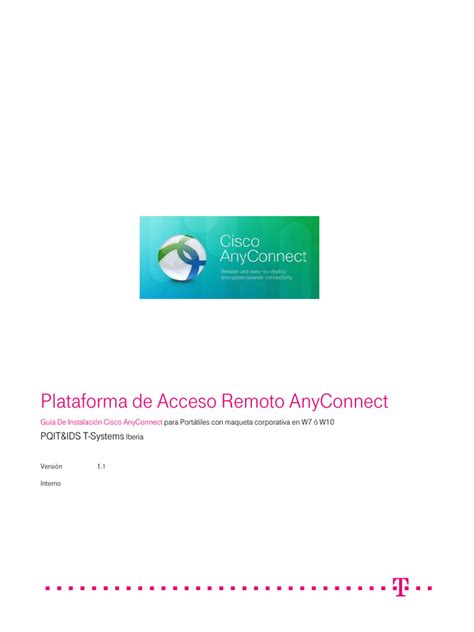 00 Instalación Cisco Anyconnect Client V1 1 Pdf Windows 10 Red Privada Virtual