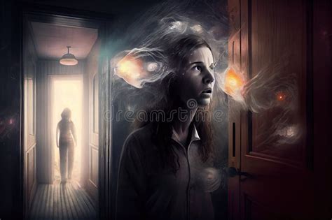 Person Lost In Their Own World Of Hallucinations And Delusions Stock