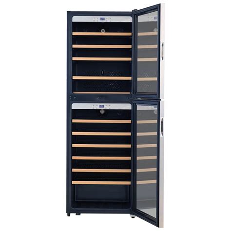 Wine Cellar Cooler Double Door 120 Bottle Dual Zone Independent Control