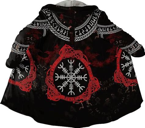 Viking Hooded Cloak Unisex 3d Printing Vegvisir Viking Dragon Compass