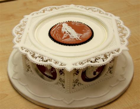 Royal Icing Panelled Cake With Pressure Piping