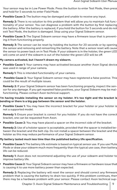 Axon Enterprise S01105 Firearm Sensor, Camera Activator User Manual ...