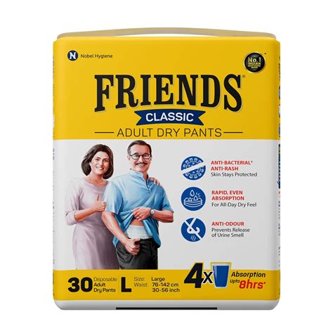 Friends Unisex Classic Adult Diapers Pants Style Large
