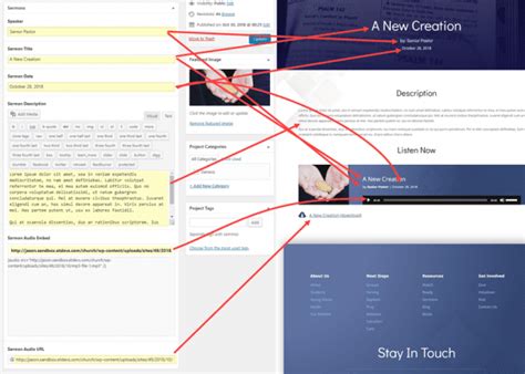 how to build a sermon layout using custom fields and dynamic content in
