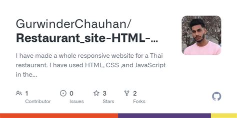 GitHub GurwinderChauhan Restaurant Site HTML CSS And JS I Have Made