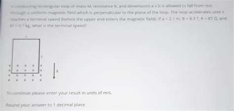 solved a conducting rectangular loop of mass m resistance