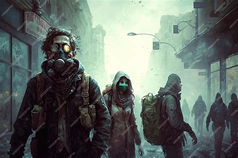 Apocalipsis Zombie En Un Mundo Post Pandemia Generative Ai Foto Premium