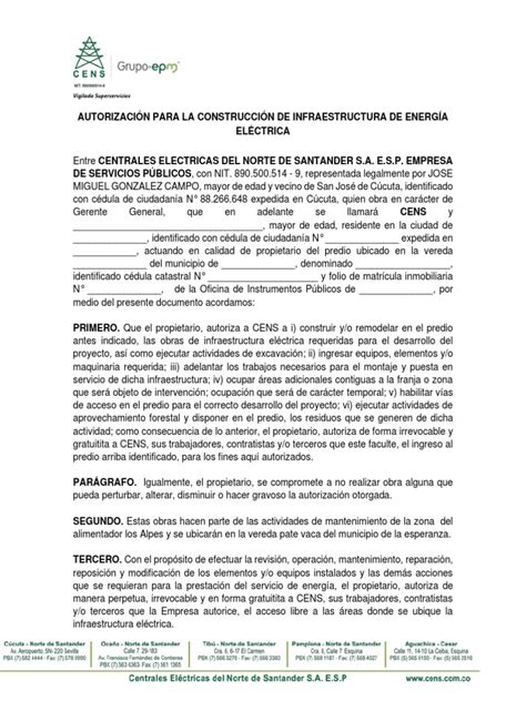 Formato De Autorización Propietario Pdf