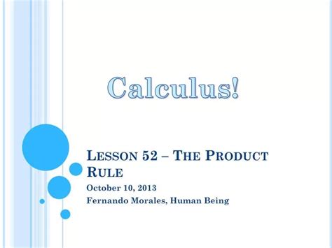 PPT Lesson 52 The Product Rule PowerPoint Presentation Free Download ID 1965944
