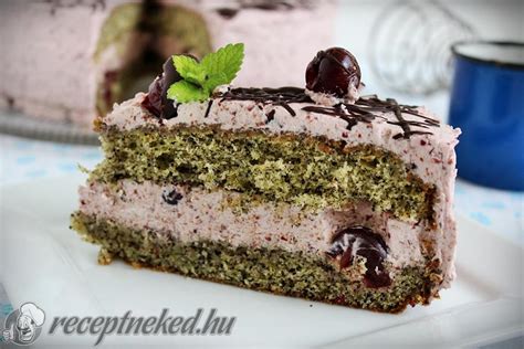 Máktorta meggyes habos krémmel recept KGizi konyhájából Receptneked hu