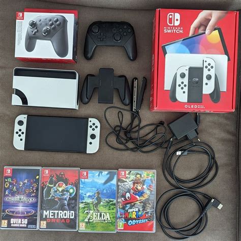 Nintendo Switch OLED White Controller Pro Games Kaufen Auf Ricardo
