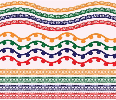 Premium Vector Decorative Laces And Trims In Multicolor Seamless