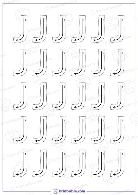Letter J Uppercase Tracing Worksheet 4626 Print Able