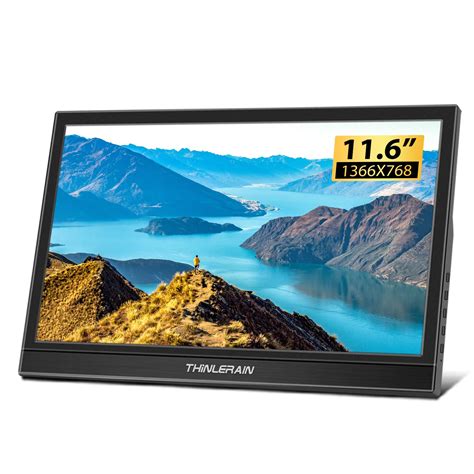 Thinlerain Portable Monitor 11 6 Inch Dual HDMI Laptop Monitor 1366