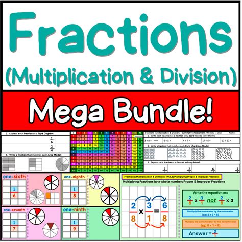 Mash 3rd 4th Class Fractions Multiplication And Division Mega Bundle