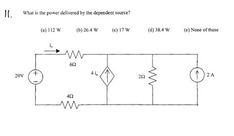 Solved What Is The Power Delivered By The Dependent Source