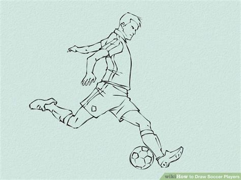 Ways To Draw Soccer Players Wikihow Soccer Drawing Sketches