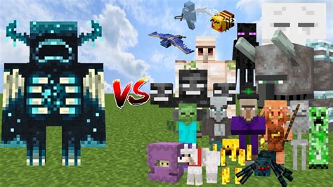 Warden Vs All Mobs Minecraft Mob Battle Youtube