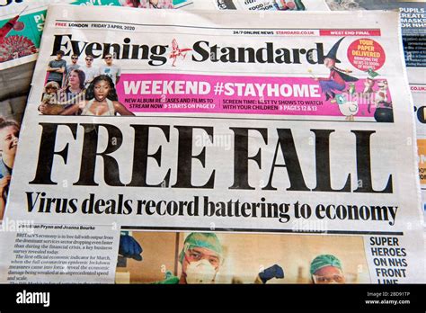 Evening Standard Newspaper Headlines Free Fall Headline As Virus Deals