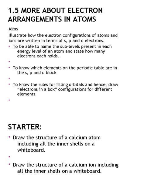 15 More About Electron Arrangements In Atoms Pdf