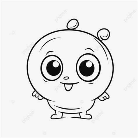 큰 눈과 큰 눈 개요 스케치 드로잉을 가진 큰 둥근 흰색 만화 모양 벡터 작은 문신 그림 작은 문신 개요 작은 문신 스케치 Png 일러스트 및 벡터 에 대한 무료