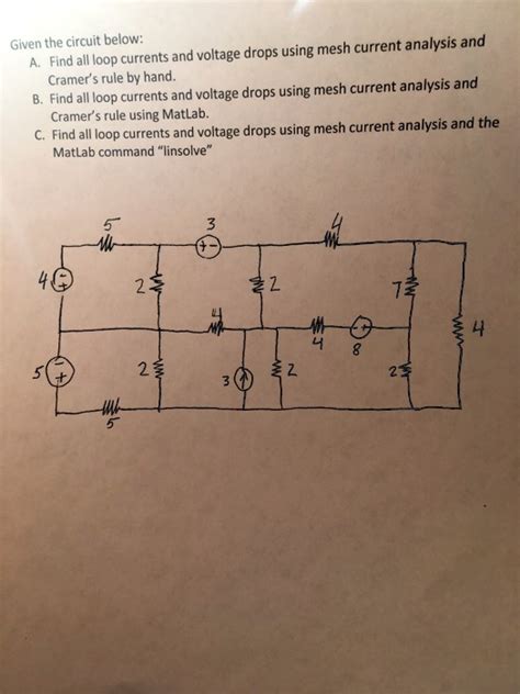 solved given the circuit below a find all loop currents and voltage