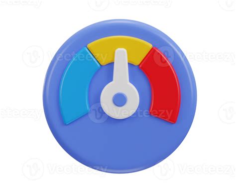 Speedometer With Arrow And Dashboard Icon 3d Render 47247707 Png