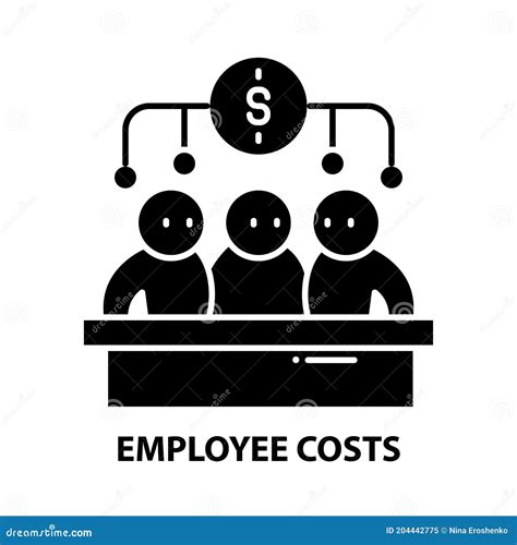 Employee Costs Icon Black Vector Sign With Editable Strokes Concept