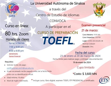 Curso De Preparación Para El Examen Toefl Itp Centro De Idiomas Uas