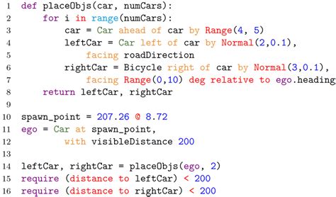 A Scenic Program Used For Scalability Experiment Modeling