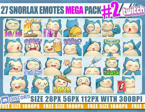 Snorlax Twitch Emotes Pokemon Emotes Emotes Snorlax Cute Emotes Emotes Bundle Emotes Twitch