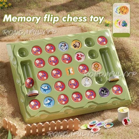 Memory Flip Chess Toy Matching Game Board Game Logical Mind Toys Two Player Brain Game Luopsph