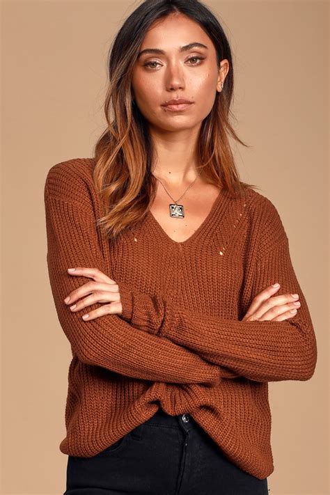 Cute Rust Red Sweater Knit Sweater Cozy Sweater Lulus