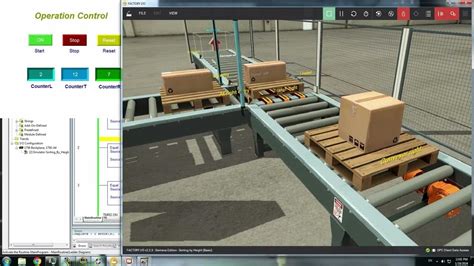Factory Io Scene 19 Sorting By Height Basic With Ab Plc Rslogix5000 Program Factorytalk View