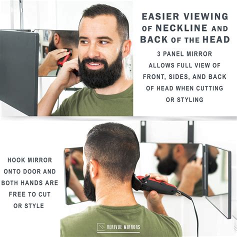 Verivue Way Self Haircut Mirror Trifold Mirror For Cutting Styling Hair Shaving Makeup