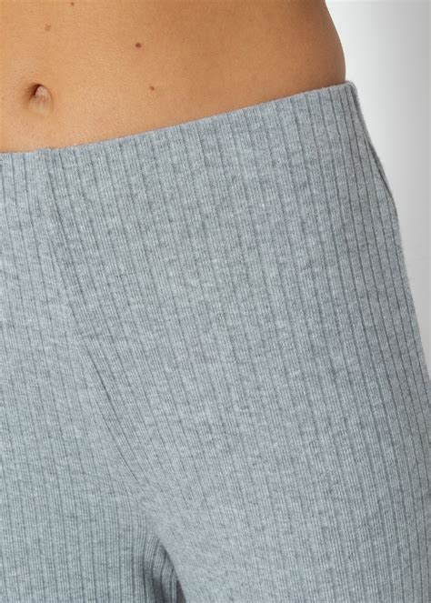Gerippte Hose Mit Weitem Bein Grau Sassyclassy