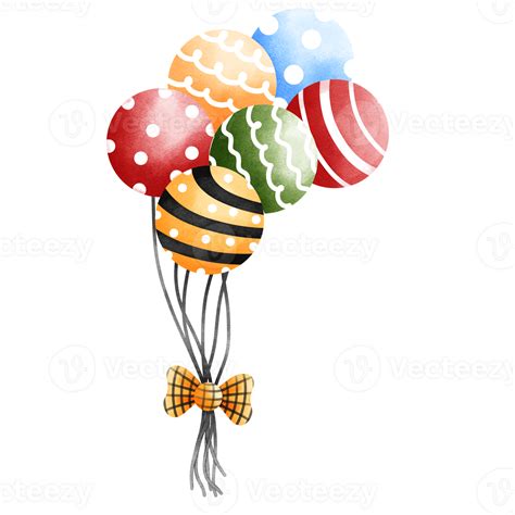 Festive Watercolor Christmas Colorful Balloonsredorangeblue And