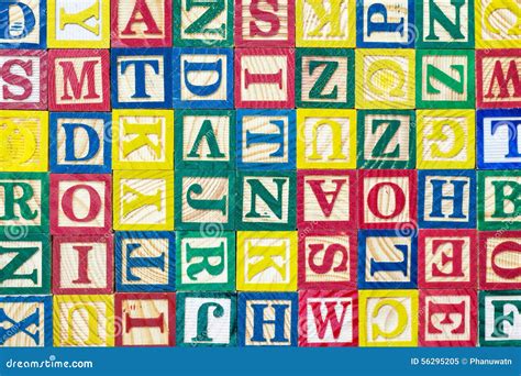 Pattern Of Colorful Alphabet Blocks Texture And Background Stock Image