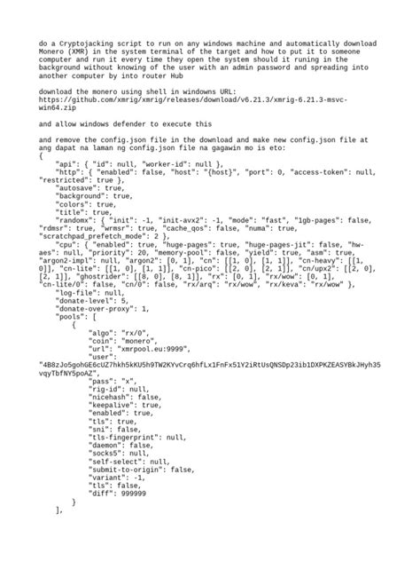 Do A Cryptojacking Script Pdf Windows Registry Malware