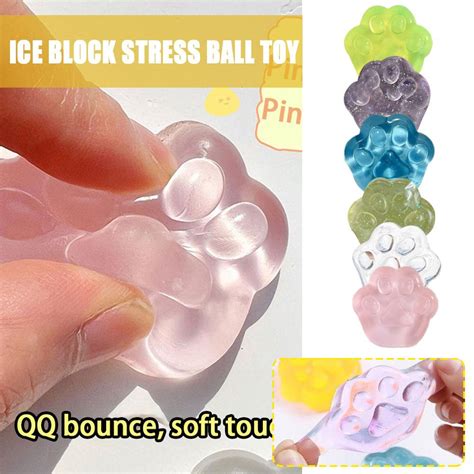 Ice Block Stress Ball Toy Transparent Cube Stress Relief Decompression Ball Toy Shopee Malaysia