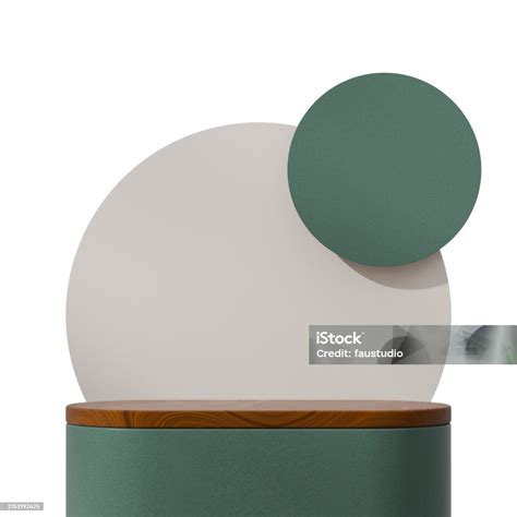 베이지 색 녹색 실린더 3d 이미지 렌더링 사각형에 곡선 나무 연단의 투명 배경 3차원 형태에 대한 스톡 사진 및 기타 이미지 3차원 형태 각도 강단 Istock