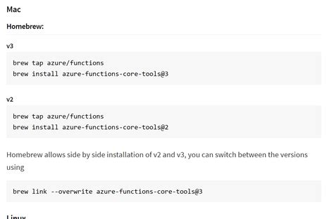 Mac Requires Brew To Install Azure Functions · Issue 7798 · Microsoft